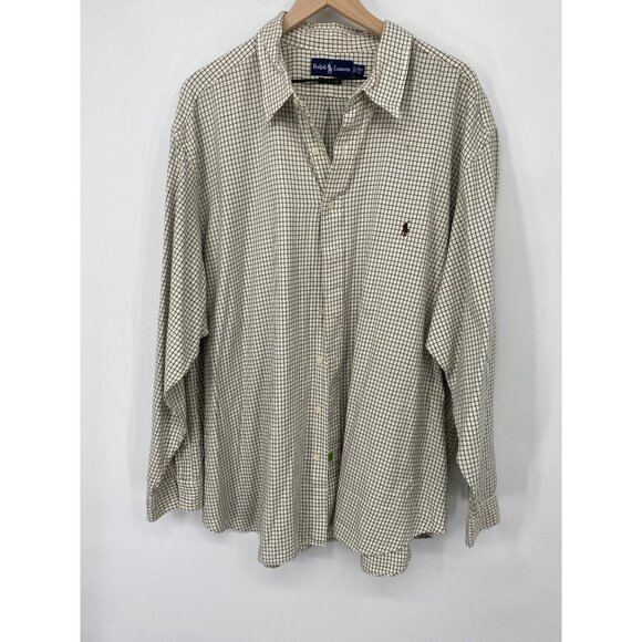 Ralph Lauren | Shirts | Polo Ralph Lauren Mens 3xb Big Classic Button Front Long Sleeve Plaid ...